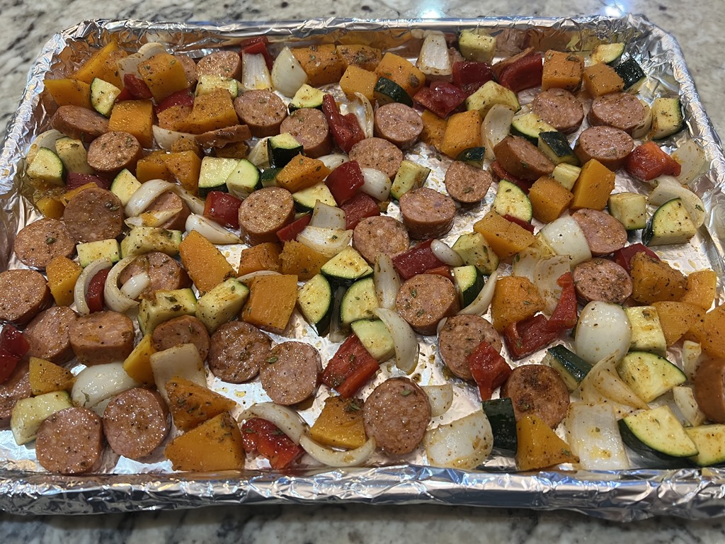 Sheet Pan Cajun Smoked Sausage & Vegetables | No Empty Chairs